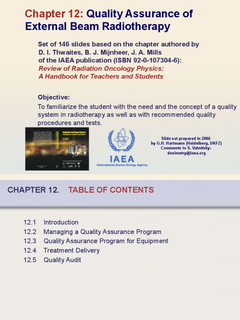 Quality Assurance of External Beam Radiotherapy | PDF | Radiation ...