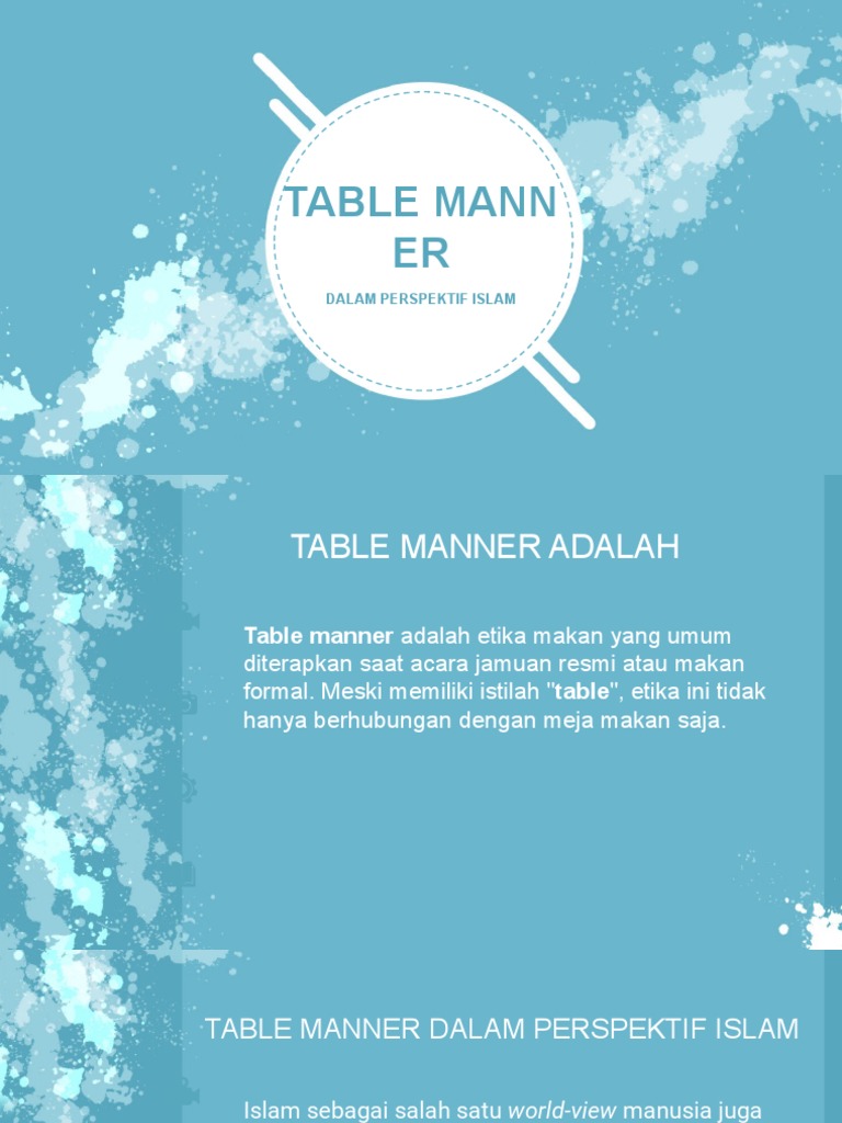 Table Manner Dalam Perspektif Islam | PDF
