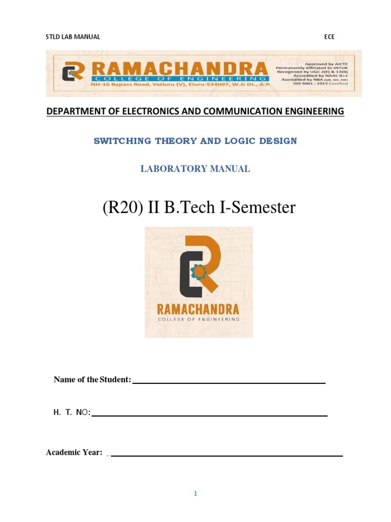 STLD Lab Manual for ECE Students | PDF | Logic Gate | Integrated Circuit