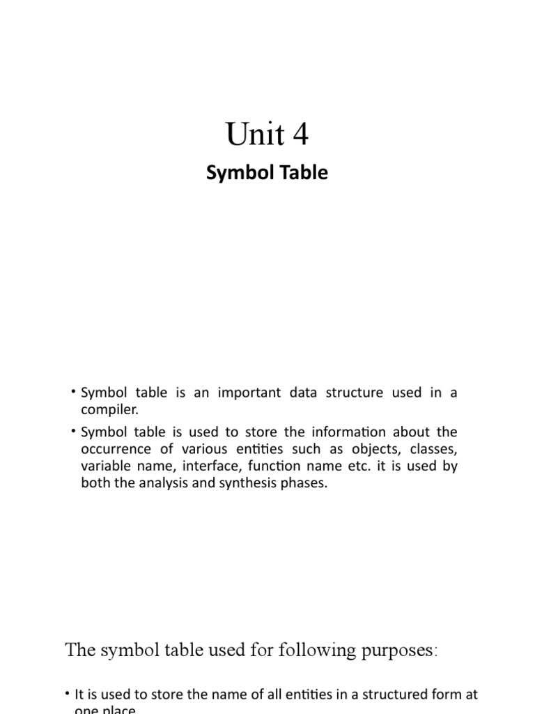 Unit 4: Symbol Table | PDF | Scope (Computer Science) | Subroutine