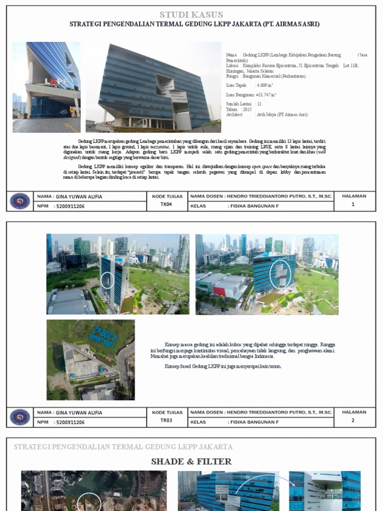TK04 Fisika Bangunan - Strategi Pengendalian Thermal Pada LKPP Jakarta | PDF