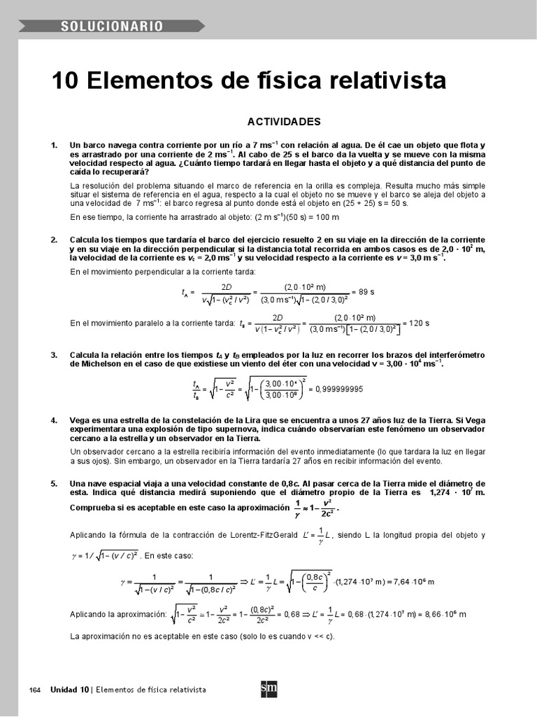 Elementos de Física Relativista | PDF | Teoría de la relatividad | Física