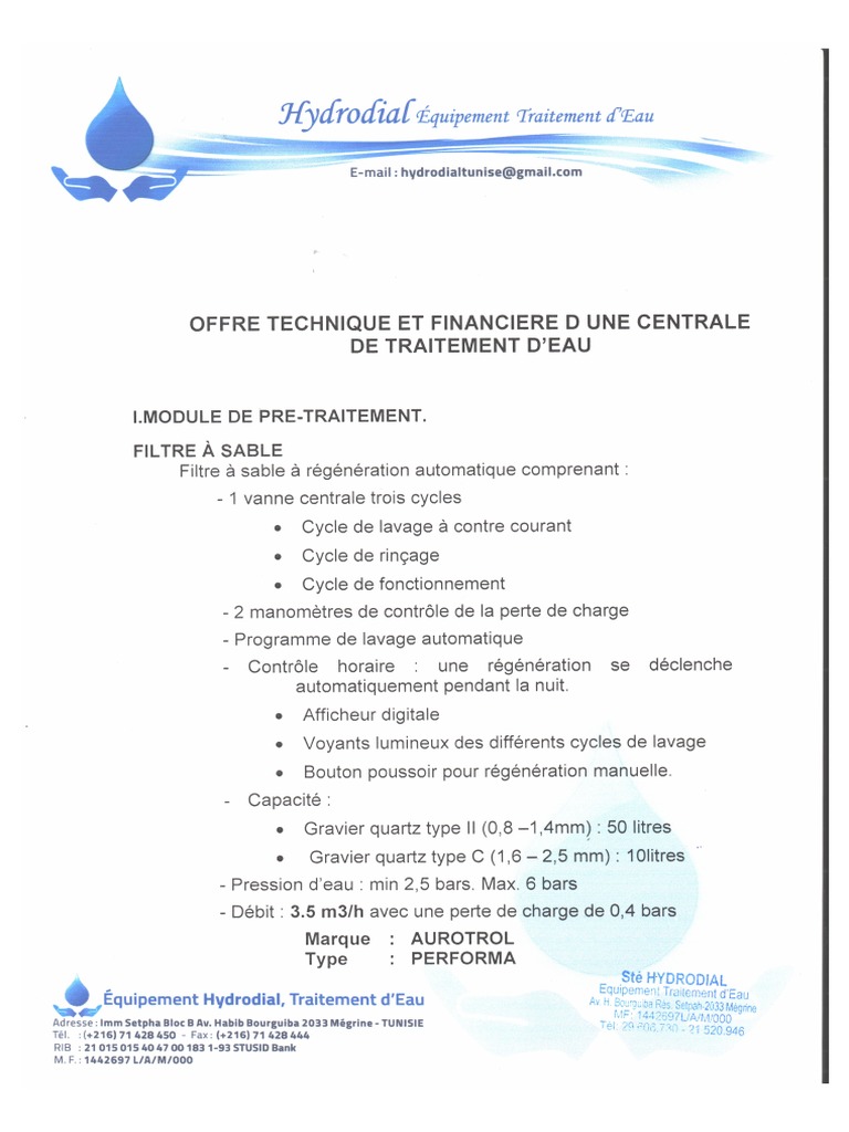 Offre Technique Et Financiere | PDF