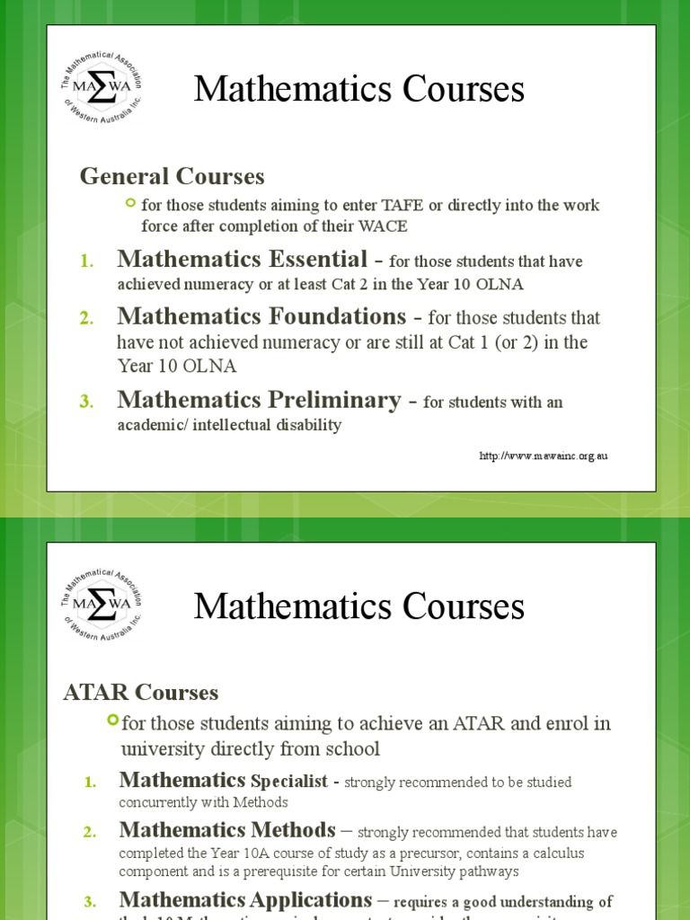 Mathematics Courses: General Courses Mathematics Essential ...