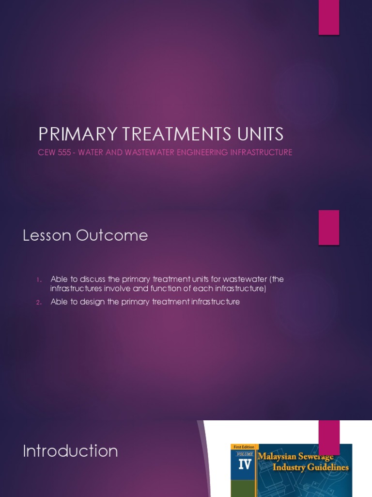 Design of Primary Treatment Units for a Wastewater Treatment Plant ...
