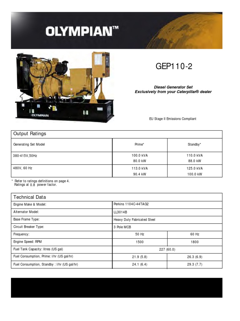 GEP110-2 | PDF | Diesel Engine | Engines