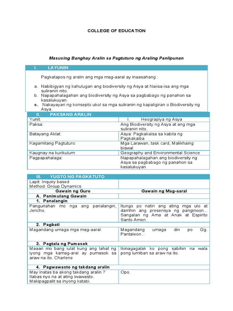 Lesson Plan Asia | PDF