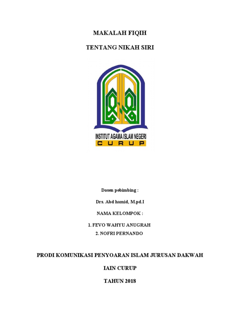 Makalah Nikah Sirri | PDF | Agama & Spiritualitas