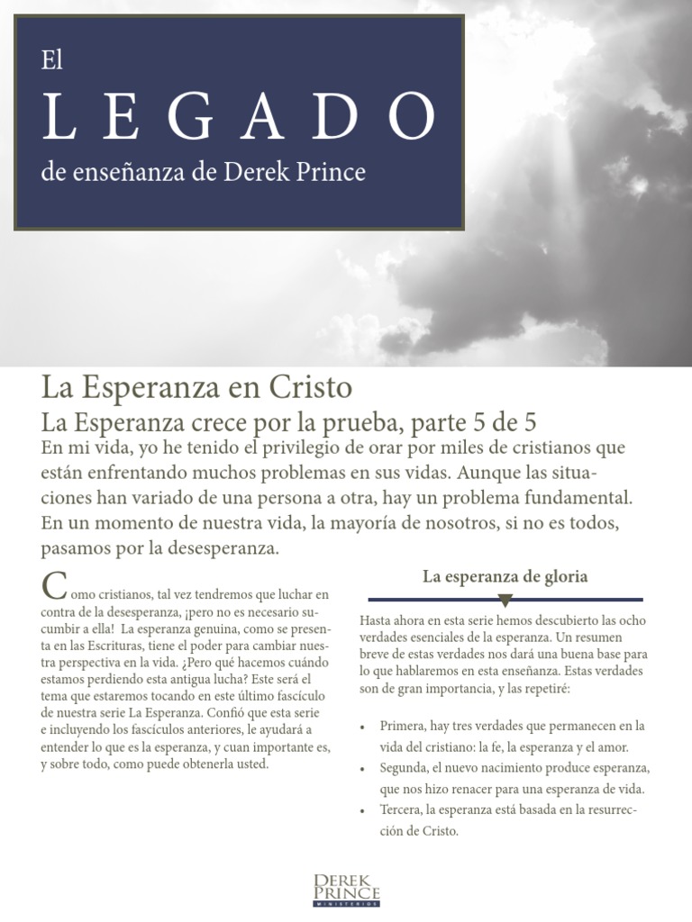Derek Prince - Esperanza - 5 | PDF | Cristo (título) | Fe