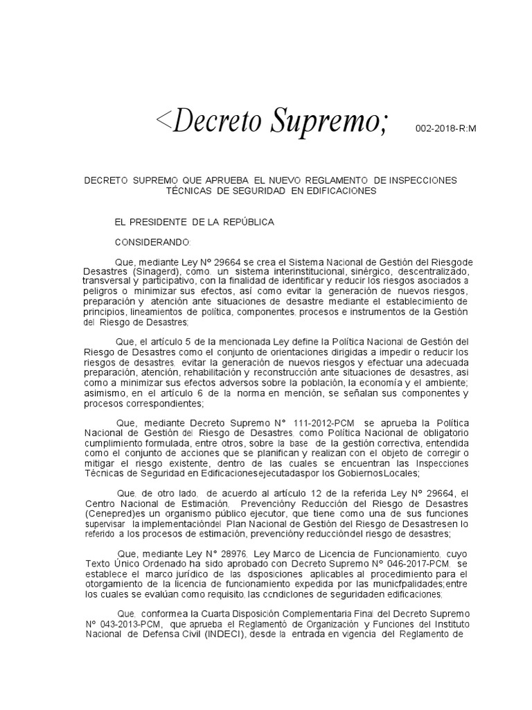 DS N - 002 2018 PCM | PDF | Regulación | Valores