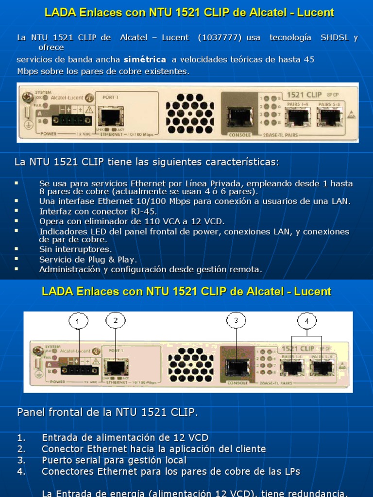 NTU 1521 CLIP de Alcatel-Lucent | PDF | Bienes manufacturados ...