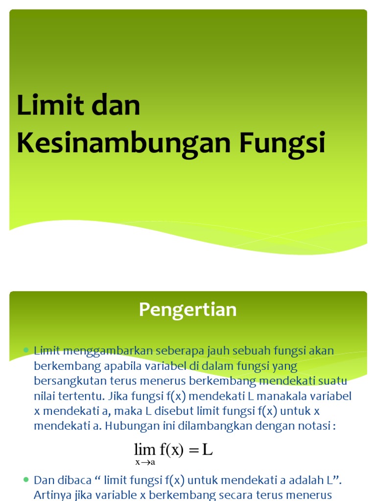 Materi 10 - Limit Dan Penerapan Ekonomi | PDF
