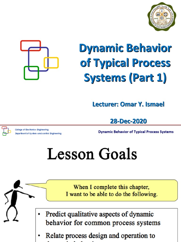 Lecture-4 Dynamic Behavior of Typical Process Systems (Part 1) | PDF ...