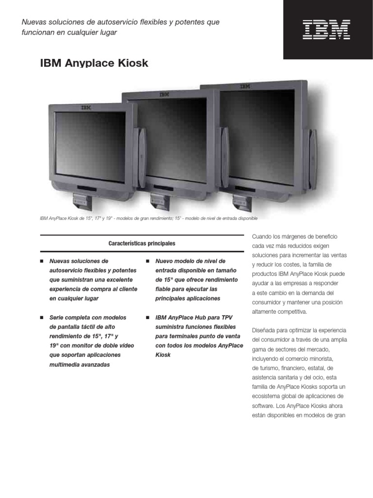 Any Place Kiosk IBM | PDF | Microprocesador | Ibm