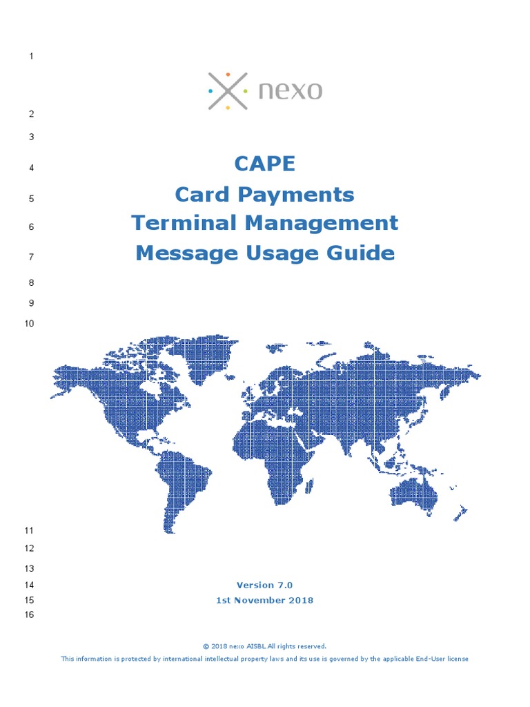 Cape Card Payments Terminal Management Message Usage Guide: 1st ...