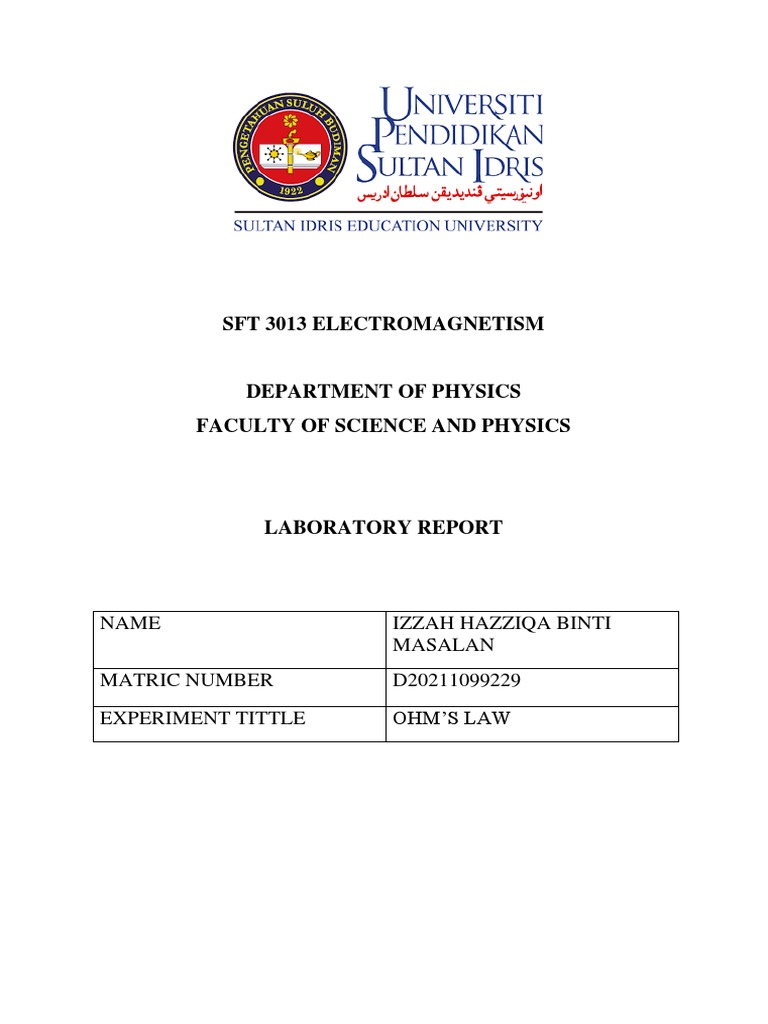 Ohm's Law Lab Report | Download Free PDF | Electrical Resistance And ...