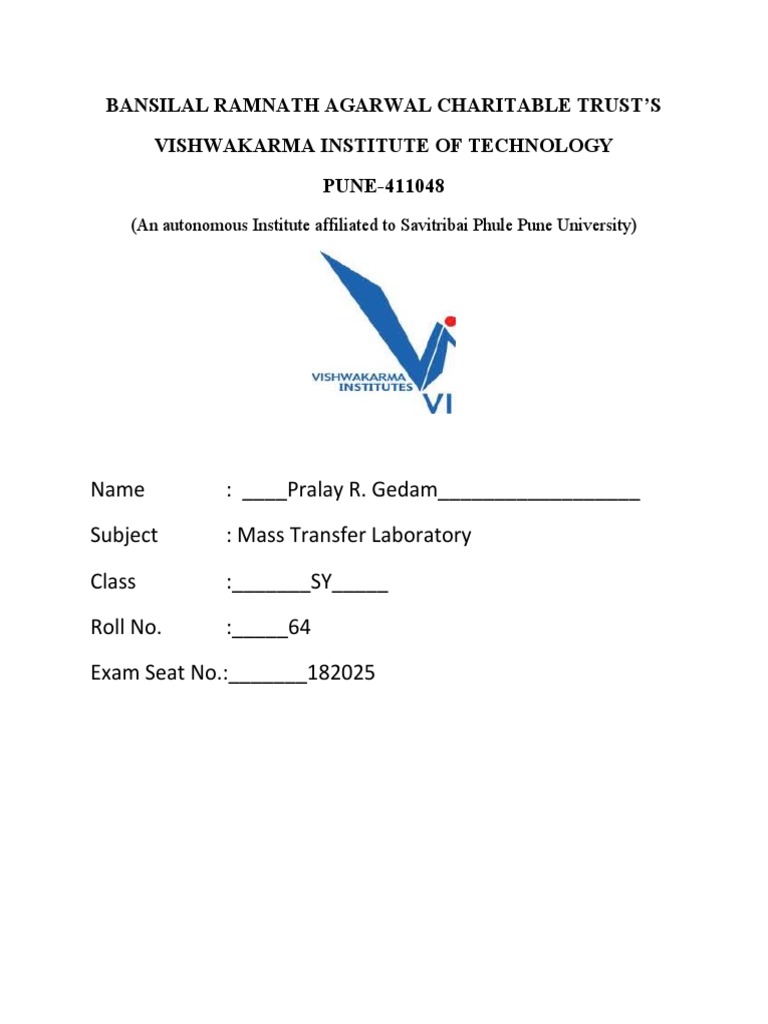 Mass Transfer Report | PDF | Diffusion | Distillation
