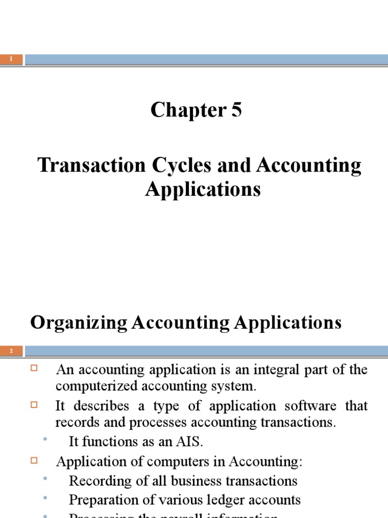 Transaction Cycles and Accounting Applications | PDF | Accounts Payable ...