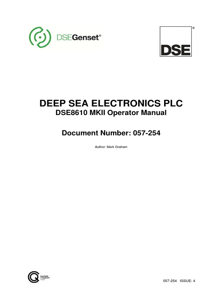 Deep Sea Electronics PLC: DSE8610 MKII Operator Manual | Download Free ...