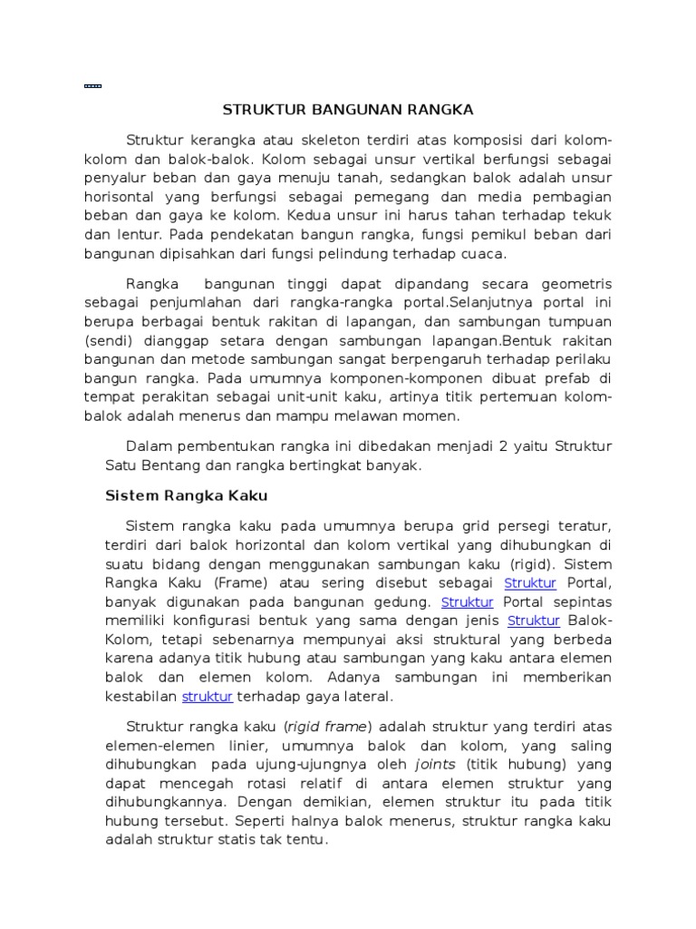 Struktur Bangunan Rangka | PDF