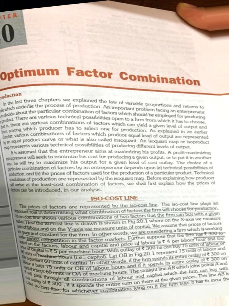 Optimum Factor Combination: Iso-Cost Une | PDF | Labour Economics ...