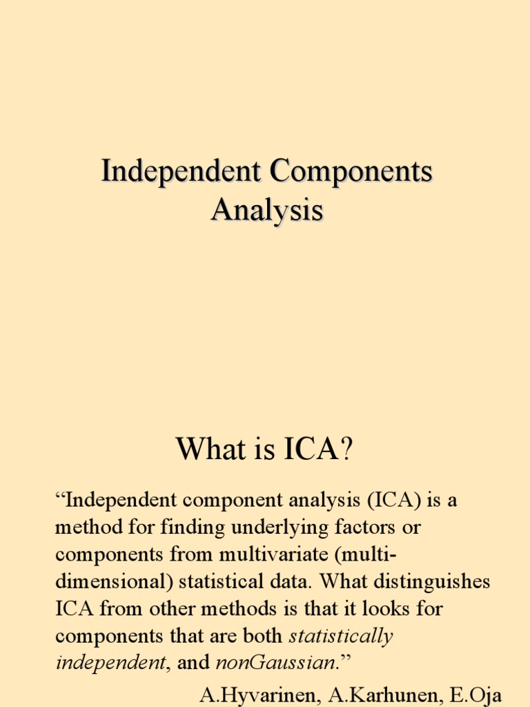 Independent Components Analysis | PDF | Principal Component Analysis ...
