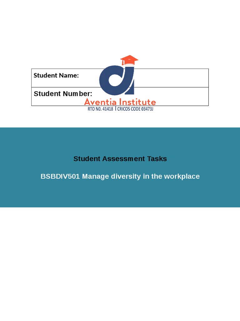 BSBDIV501 Student Assessment Tasks PDF | Download Free PDF | Recruitment | Discrimination