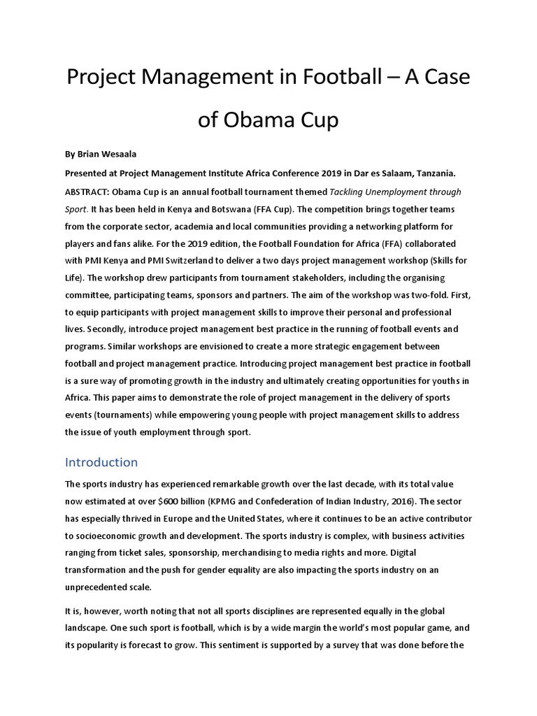 Project Management in Football Events | PDF | Project Management | Sports