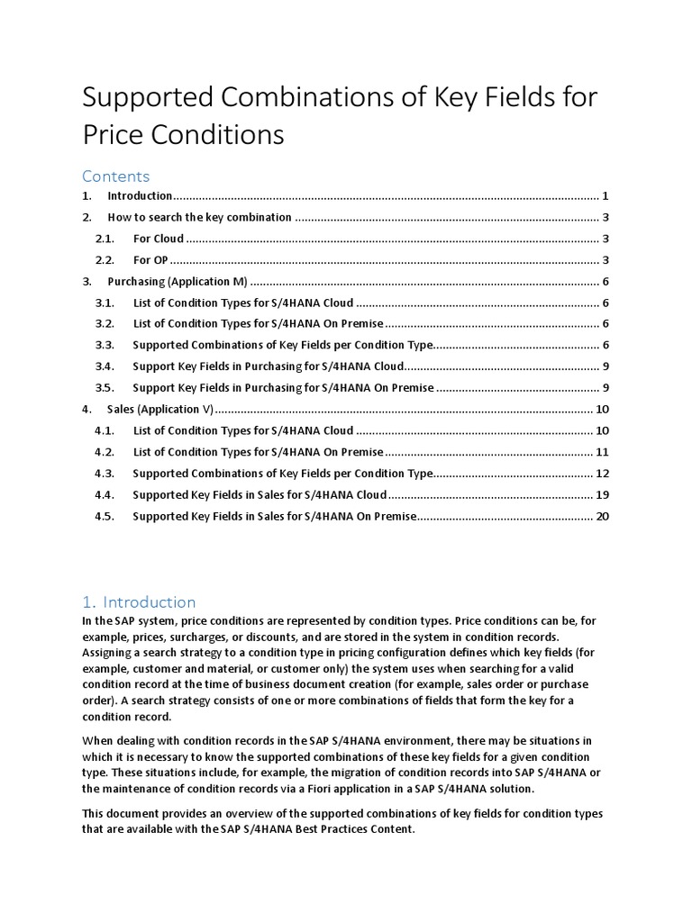 Supported Key Combinations | PDF | Pricing | Fee