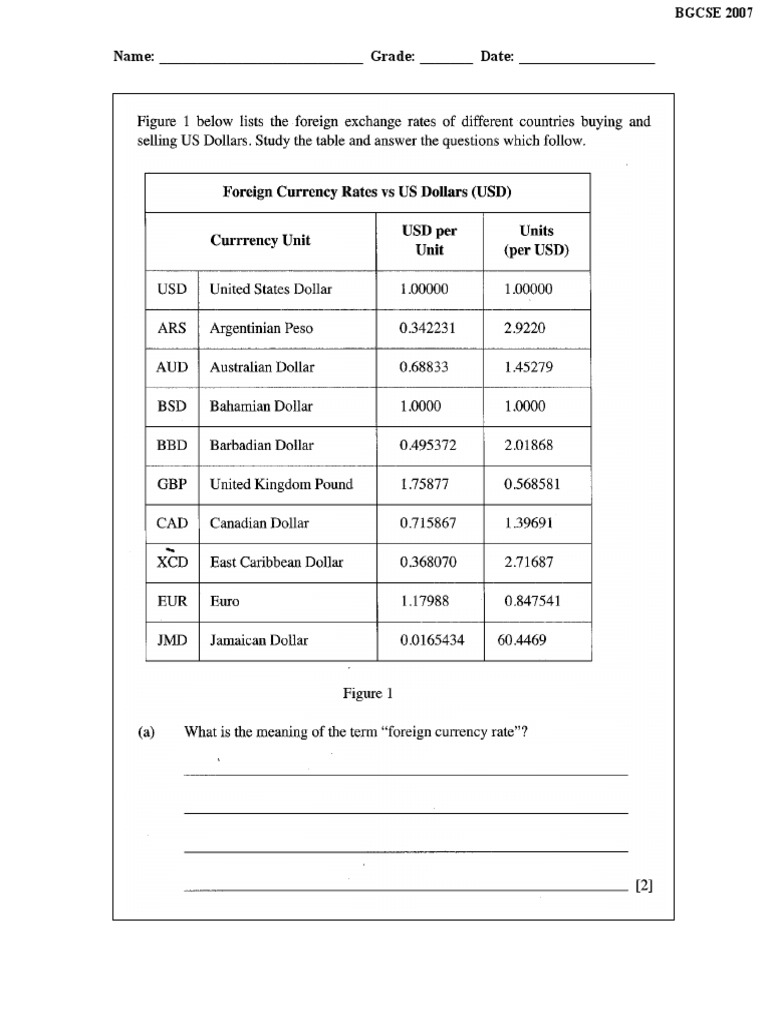 BGCSE 2007 Examination Paper | PDF
