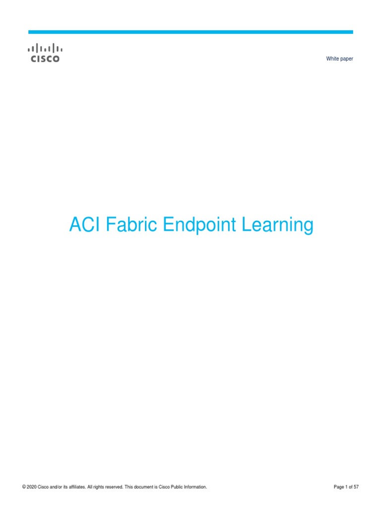 ACI Fabric EndPointLearning | PDF | Ip Address | Computer Network