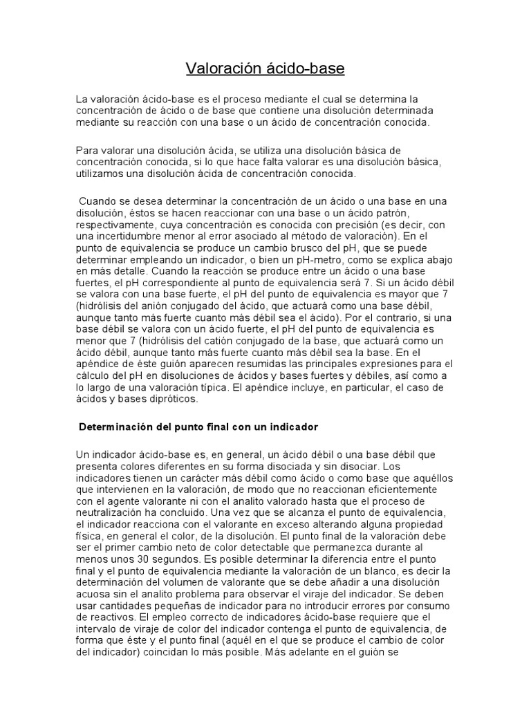 Qué Es Una Solución Ácida | PDF | Química | Valoración