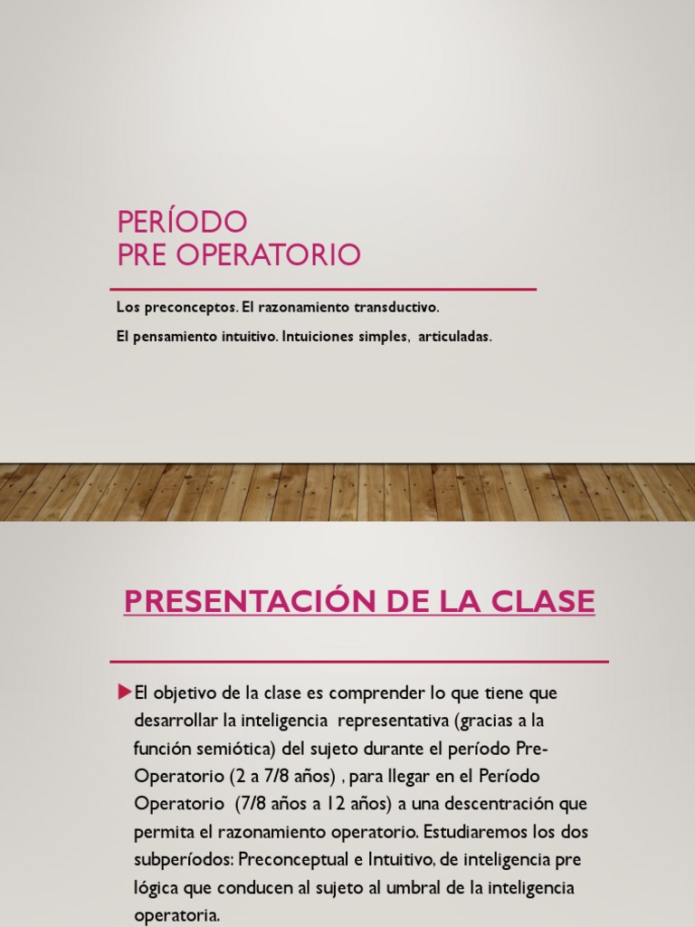 Período Pre Operatorio: Subperíodos Preconceptual e Intuitivo | PDF ...