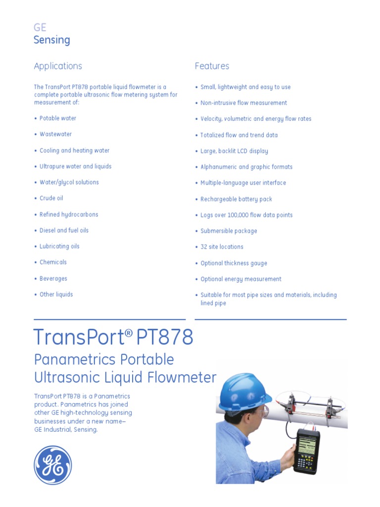 Transport Pt878: Panametrics Portable Ultrasonic Liquid Flowmeter | PDF ...