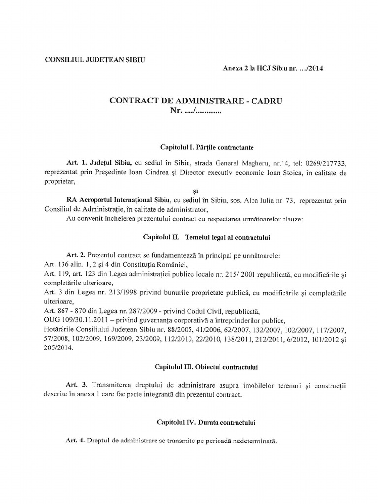 Contract tip acord cadru Contract tip acord cadru