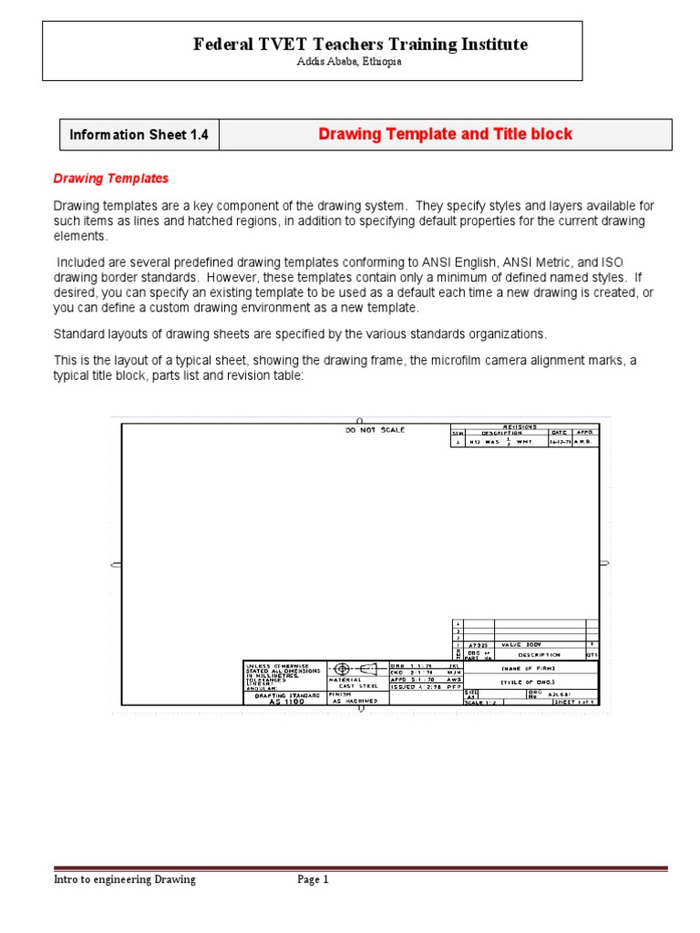 Chapter 1.4 Drawing - Title Blocks | PDF