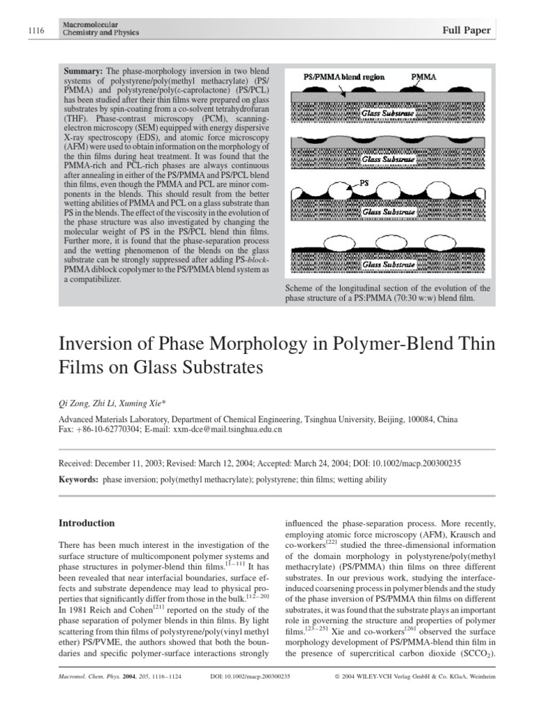 Inversion of Phase Morphology in Polymer-Blend Thin Films On Glass ...