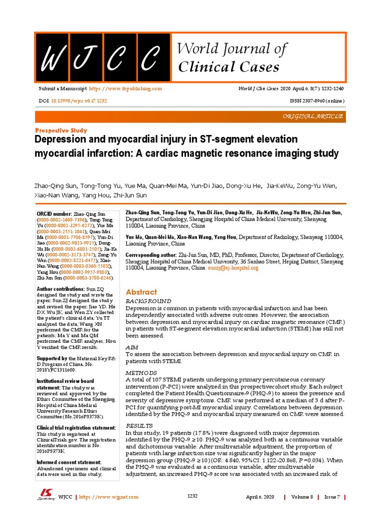 Sun Et Al. - 2020 - Depression and Myocardial Injury in ST-segment ...
