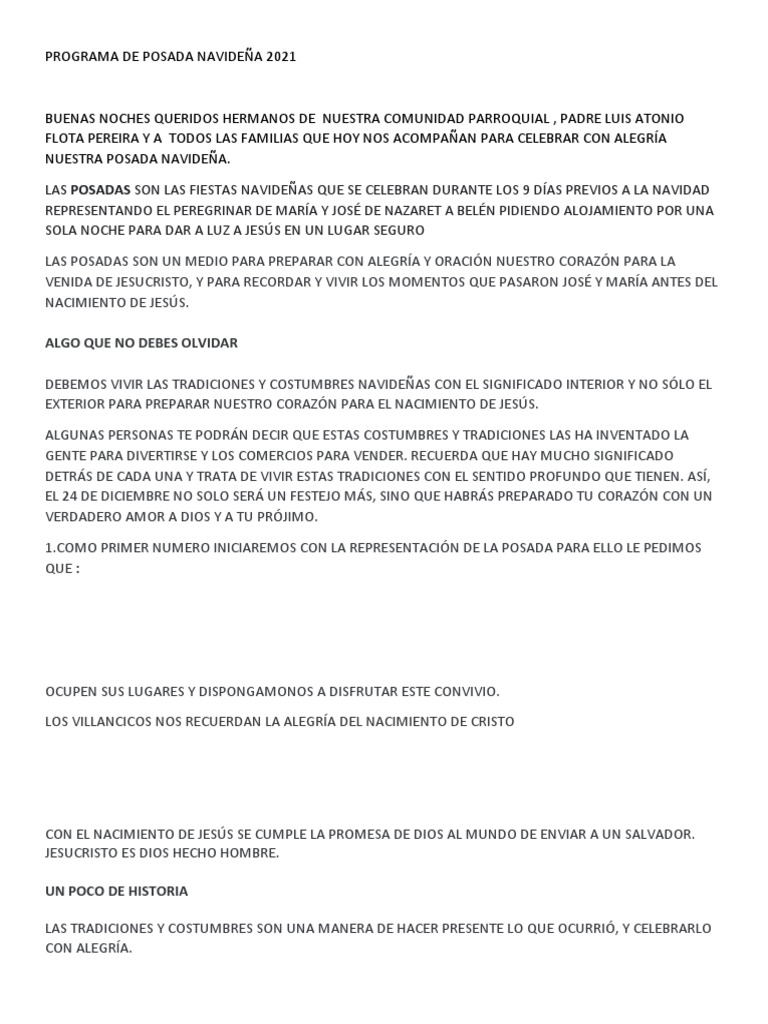 Programa Posada Navideña 2021 | PDF | Navidad | Villancicos