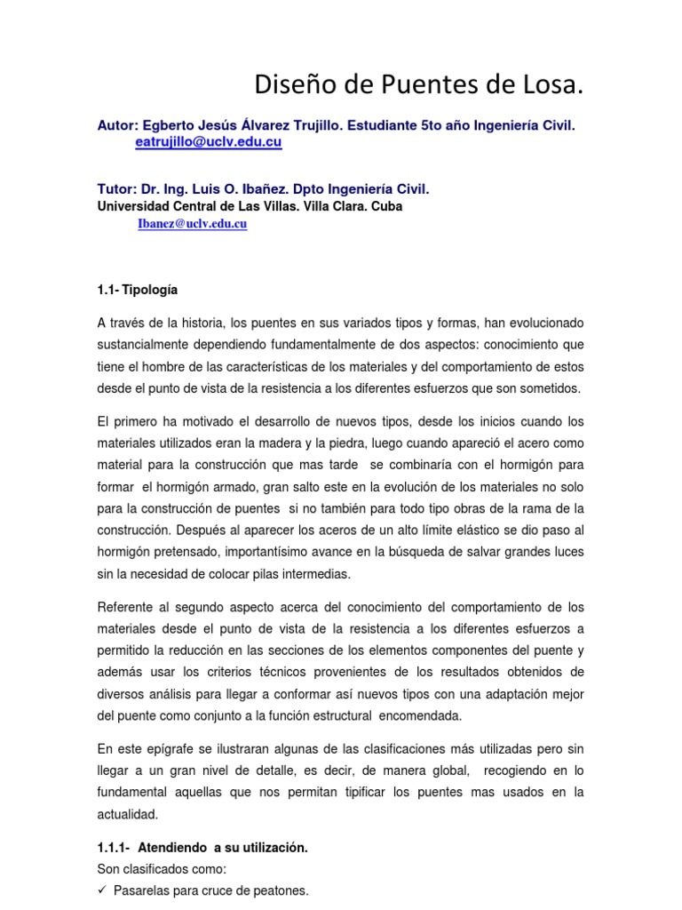 Diseno De Puentes De Losa Aashto Pdf Eje Puente