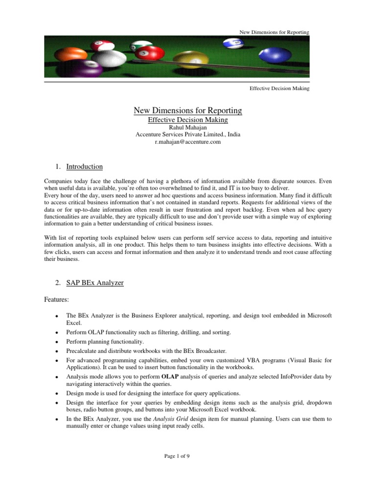 Reporting Tools for Effective Decision Making | PDF | Web Application ...