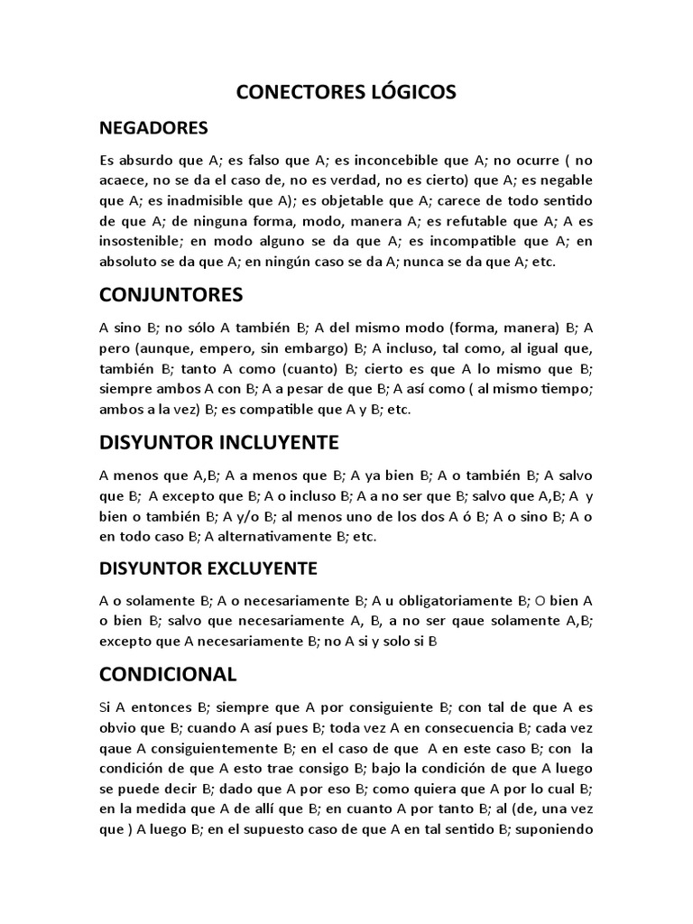 Conectores Lógicos | PDF | Lógica | Lógica matemática