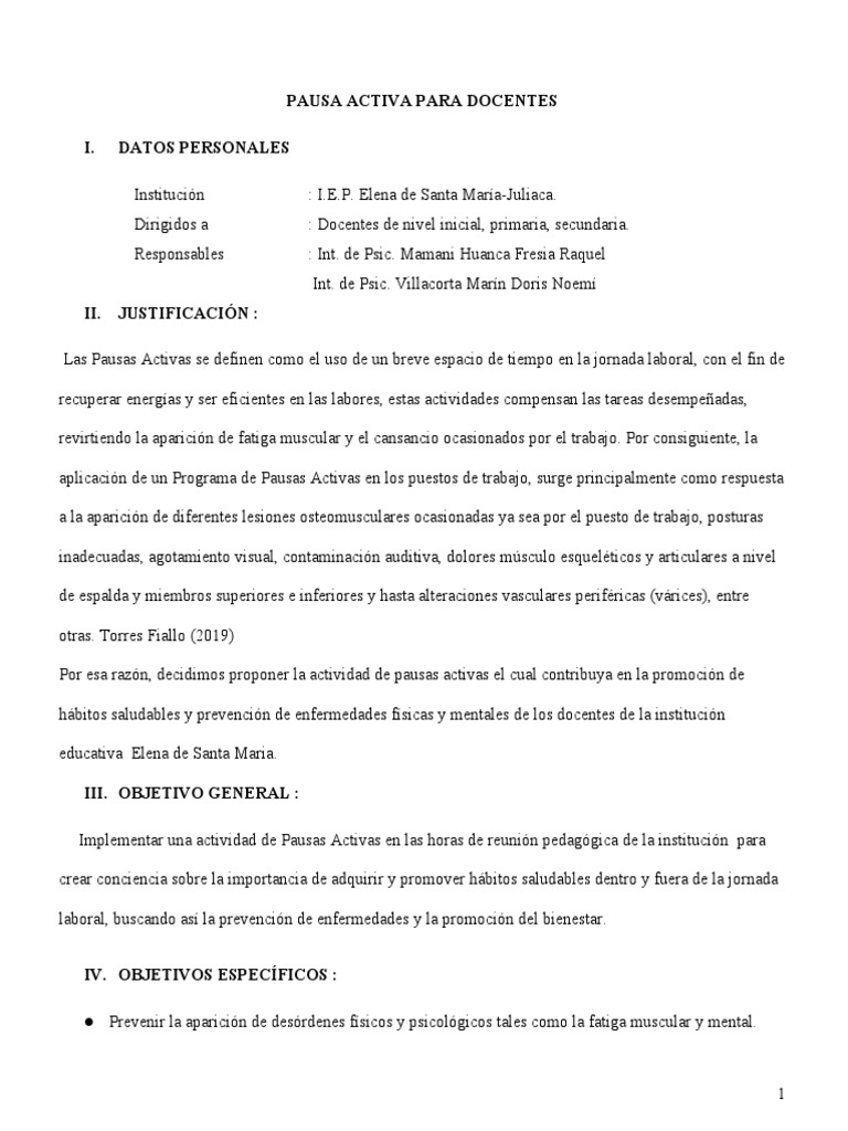 Pausa Activa | PDF