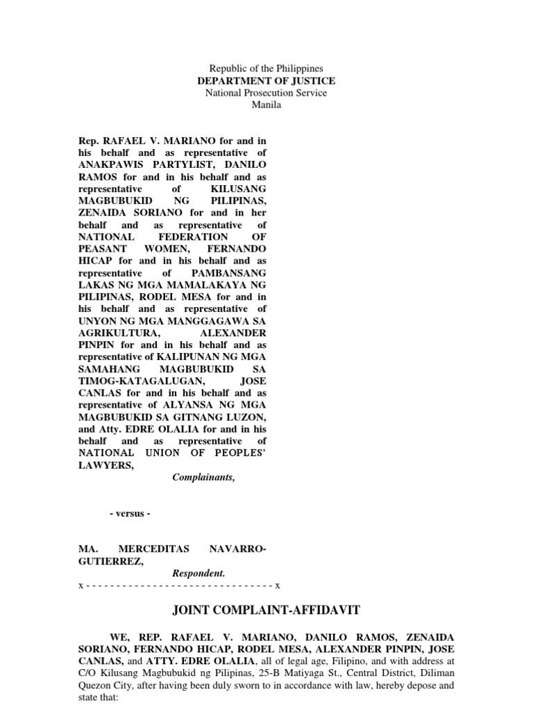 Complaint Filed Against Fomer OMB Merceditas Gutierrez | PDF