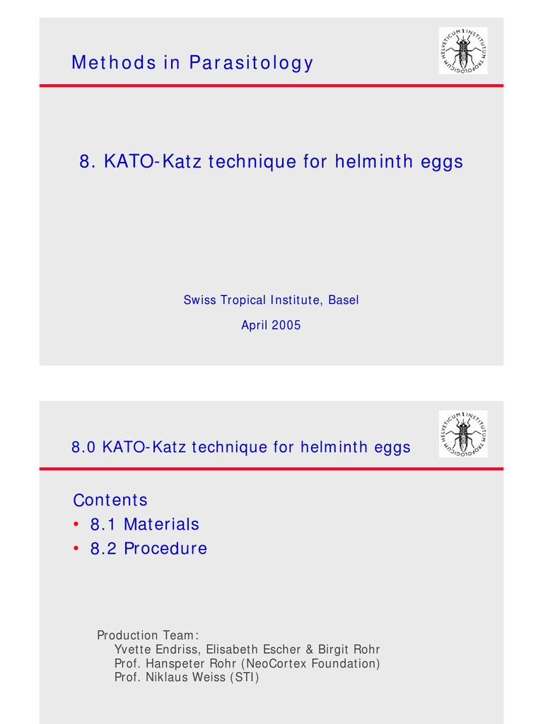 Kato-Katz Method | PDF | Science & Mathematics