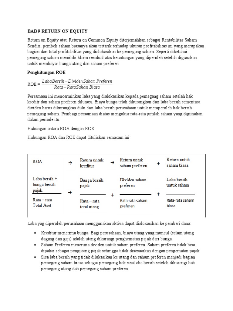 Analisis Return on Equity (ROE) | PDF | Bisnis | Teknologi & Rekayasa