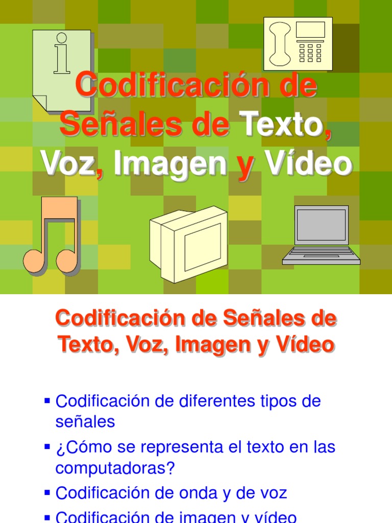 3.codificación de Señales de Texto, Voz | PDF | Píxel | Muestreo ...