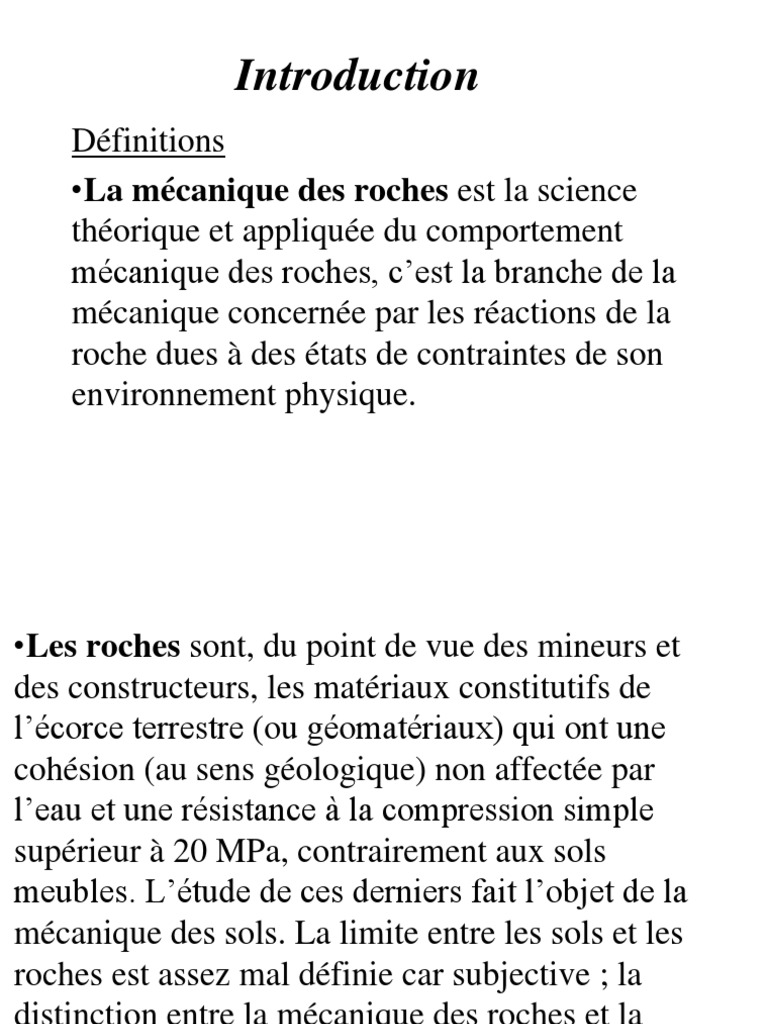 Meca Roche 1 | PDF | Mécanique des sols | Géologie