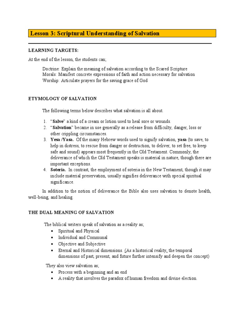 Understanding Biblical Salvation | PDF | Salvation | Jesus