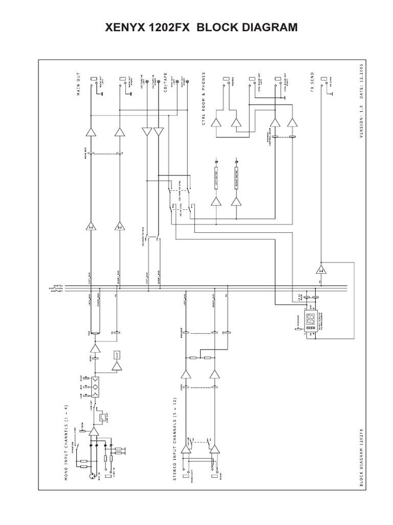 Behringer Xenyx 1202fx Diagram PDF Free | PDF | Electrical Engineering ...